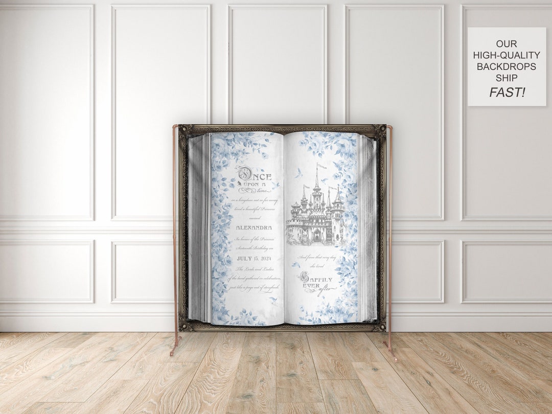 Fairytale Castle Backdrop – Vintage Storybook, Princess Birthday Decor ...