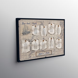 Nautical Seating Chart - Navy Blue - Beach Wedding - Find Your Seat ...