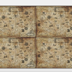 Vintage Pirate Treasure Map Wrapping Paper - Set of 5 Sheets - Etsy