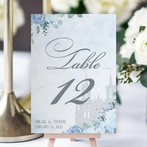 Fairytale Table Numbers, Castle Table Decor, Cinderella Table Number ...