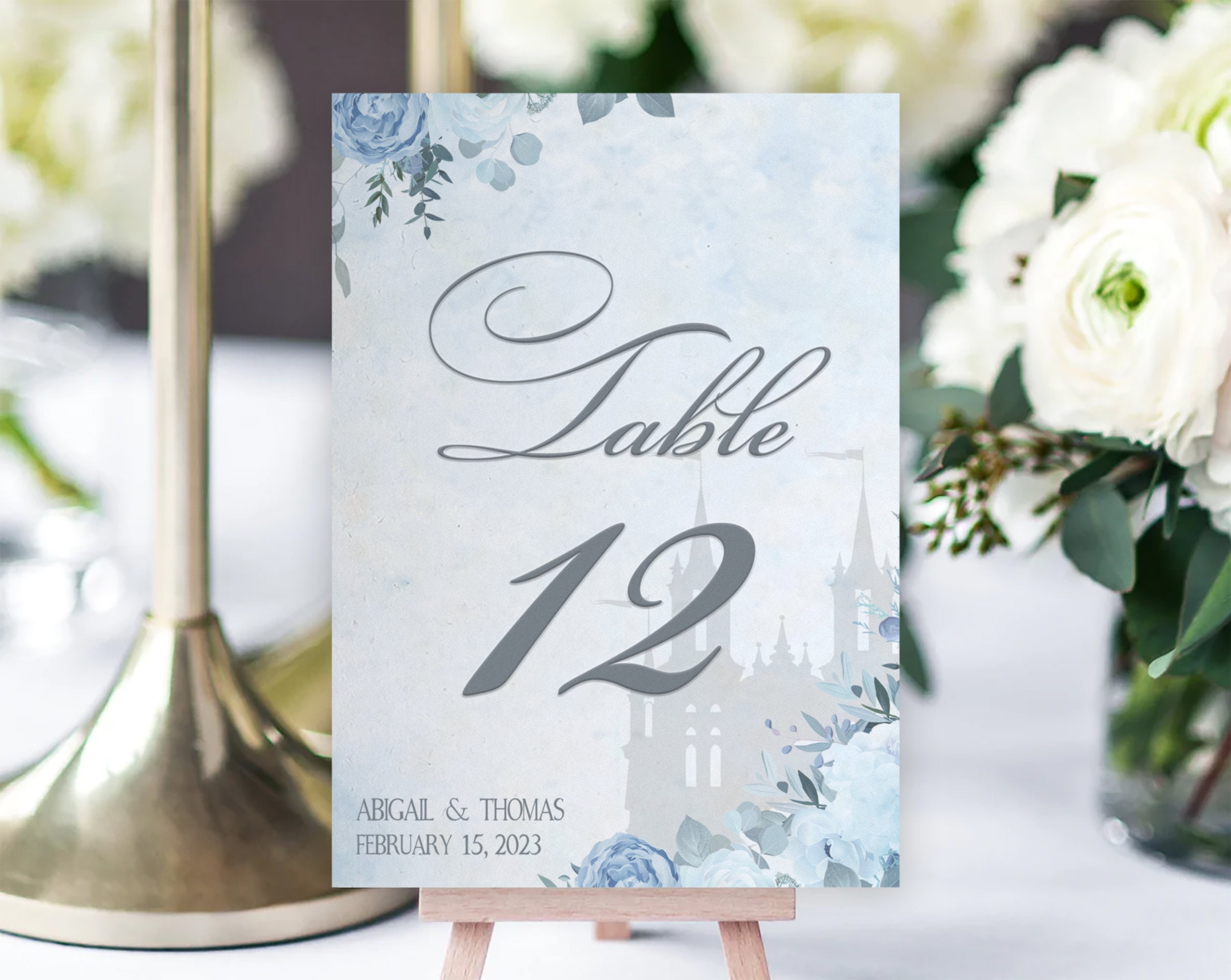 Fairytale Table Numbers, Castle Table Decor, Cinderella Table Number ...