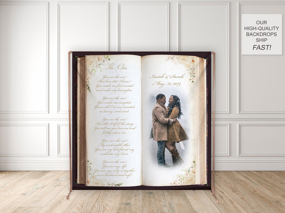 Storybook Wedding Backdrop in Gold and Ivory With Wedding Poem and ...