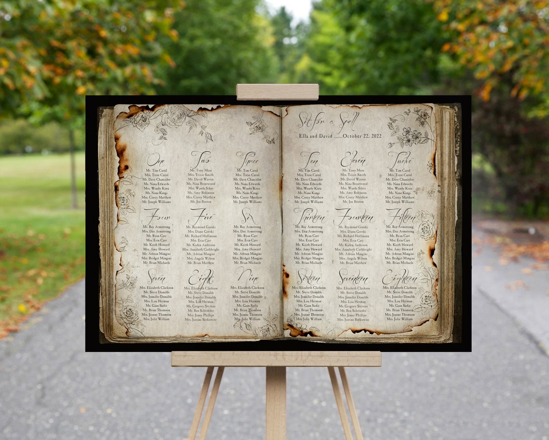 Gothic Seating Chart Enchanting Fantasy Wedding Sign for a - Etsy