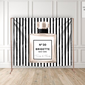 Designer Birthday Perfume Backdrop - Paris Theme Party Decor - Sweet ...