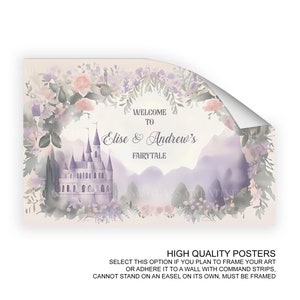 Fairytale Welcome Sign in Pink and Purple With Castle, Once Upon a Time ...