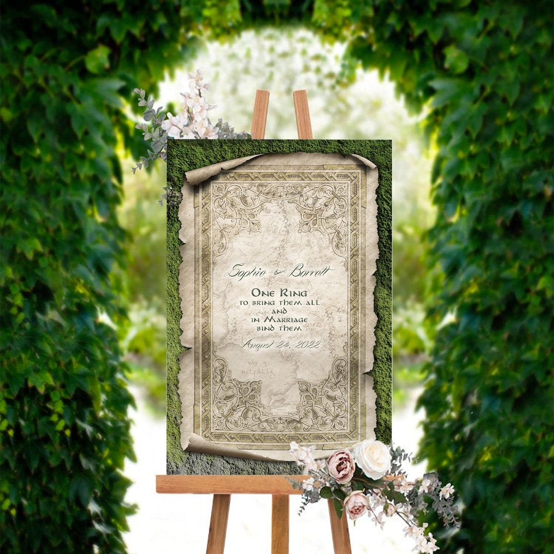 Scroll Wedding Welcome Sign Inspired by LOTR, Fantasy Wedding, Medieval ...