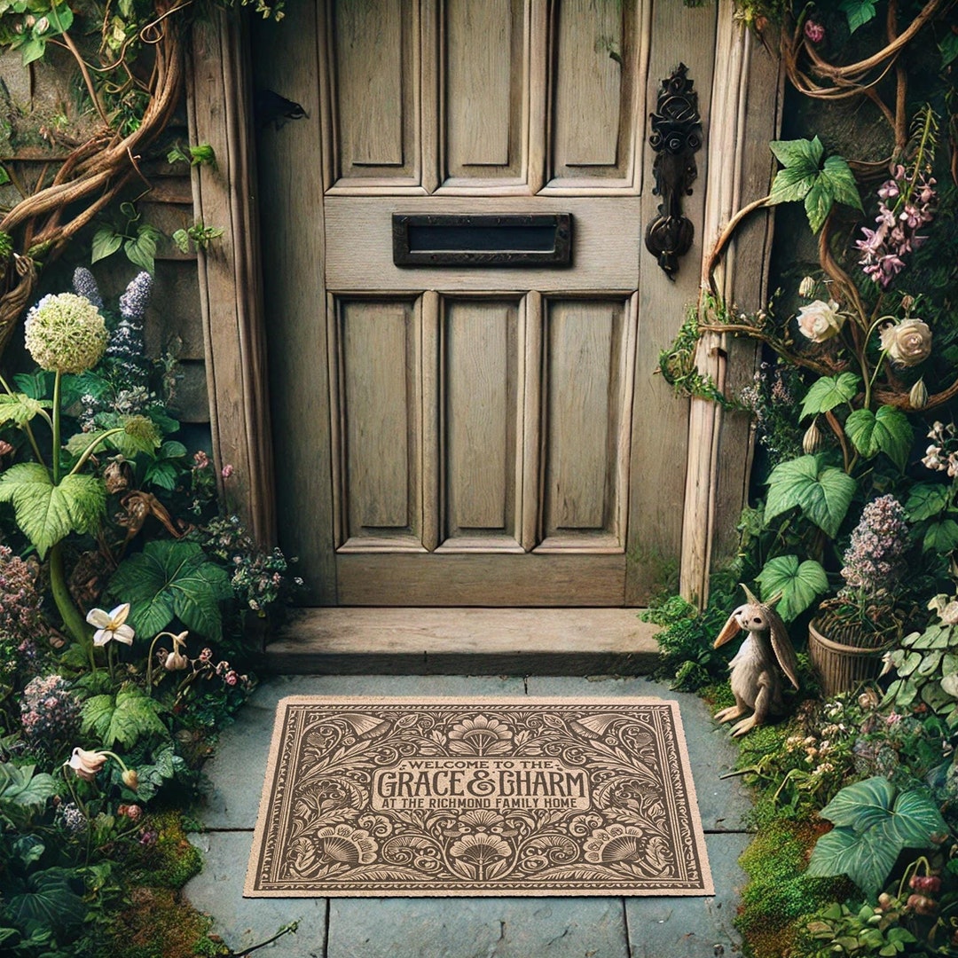 Custom William Morris-inspired Grace & Charm Coir Door Mat, Bold ...