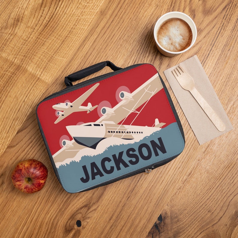 Custom Lunch Box for Kids Retro Airplane Poster Pilot Gifts - Etsy