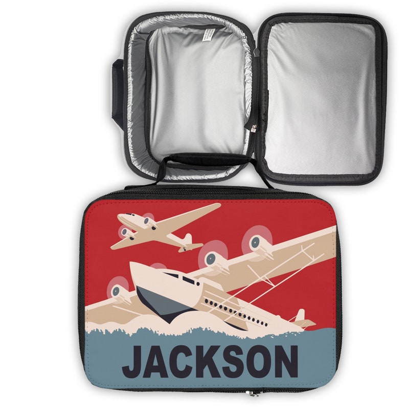Custom Lunch Box for Kids Retro Airplane Poster Pilot Gifts - Etsy