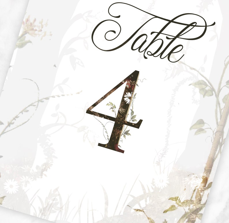 Enchanted Forest Table Numbers Secret Garden Digital File - Etsy
