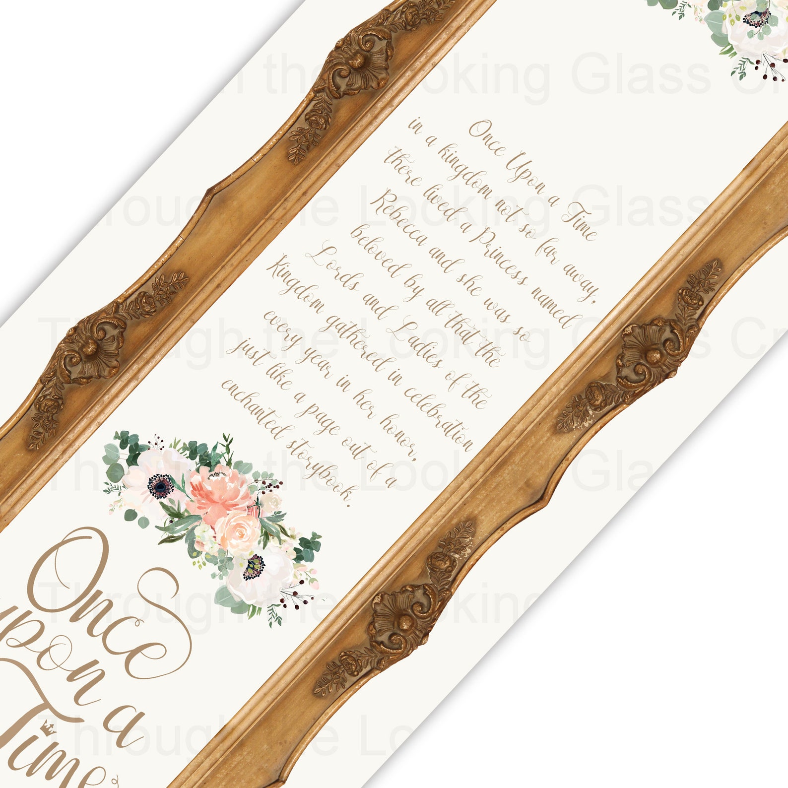 Once Upon a Time Table Runner: Gold Floral Princess Party Decor - Etsy