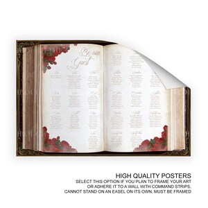 Red Rose Storybook Seating Chart - Be Our Guest Fairytale Wedding Sign ...