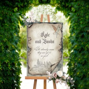 Scroll Welcome Sign With Magical Owl, Wizard Decor for Wedding and ...