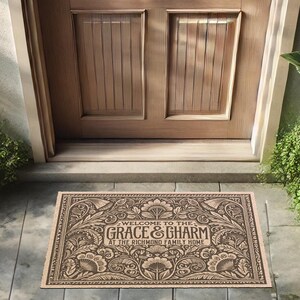 Custom William Morris-inspired Grace & Charm Coir Door Mat, Bold ...