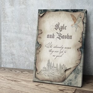 Scroll Welcome Sign With Magical Owl, Wizard Decor for Wedding and ...