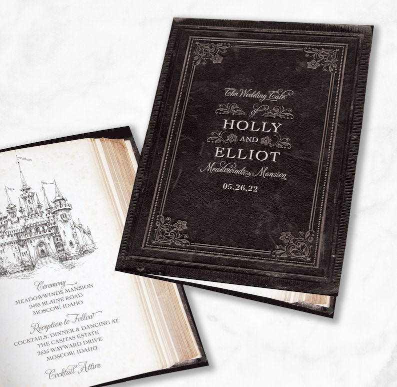 Fairytale Castle Wedding Invitation Storybook Invitation Book - Etsy