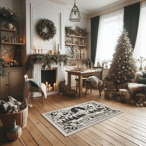 Winter Wonderland Snowman Design Rug, Personalized Christmas Rug ...