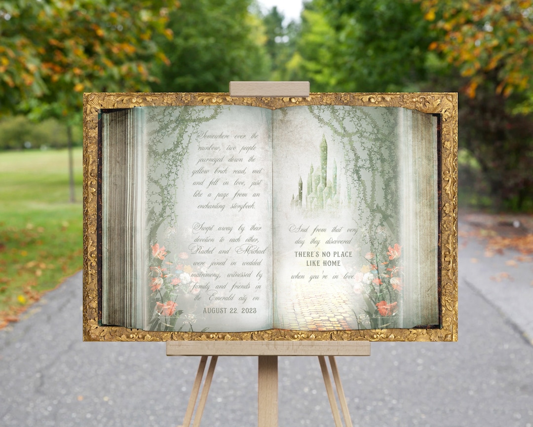 Book Welcome Sign in an Emerald City Theme - Storybook Wedding - Wizard ...