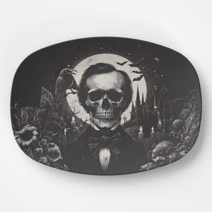 Victorian Gothic Skeleton Plate & Platter, Edgar Allan Poe, Unique ...
