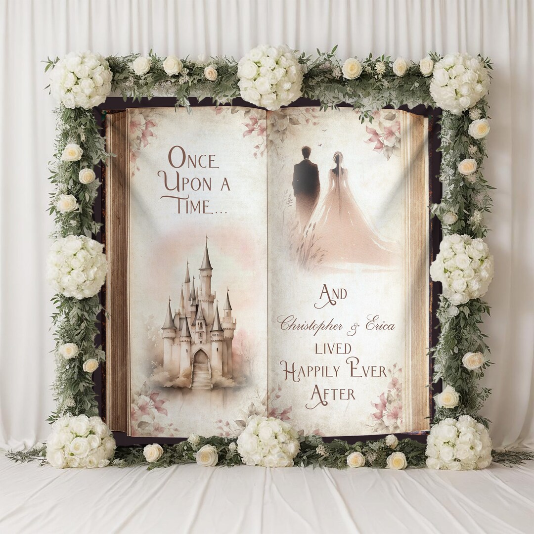 Storybook Backdrop Custom Fairytale - Sepia Tones - Pale Pink Blush ...