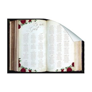 Storybook Seating Chart With Red Flowers, Be Our Guest, Fairytale ...