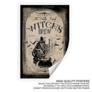 Personalized Witch's Brew Halloween Art, Victorian Gothic Cauldron ...