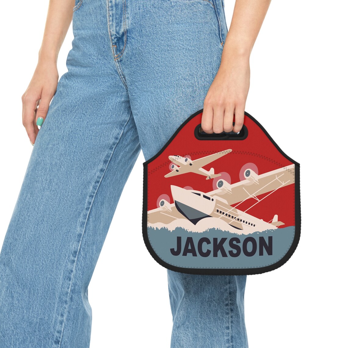 Custom Lunch Box for Kids Retro Airplane Poster Pilot Gifts - Etsy