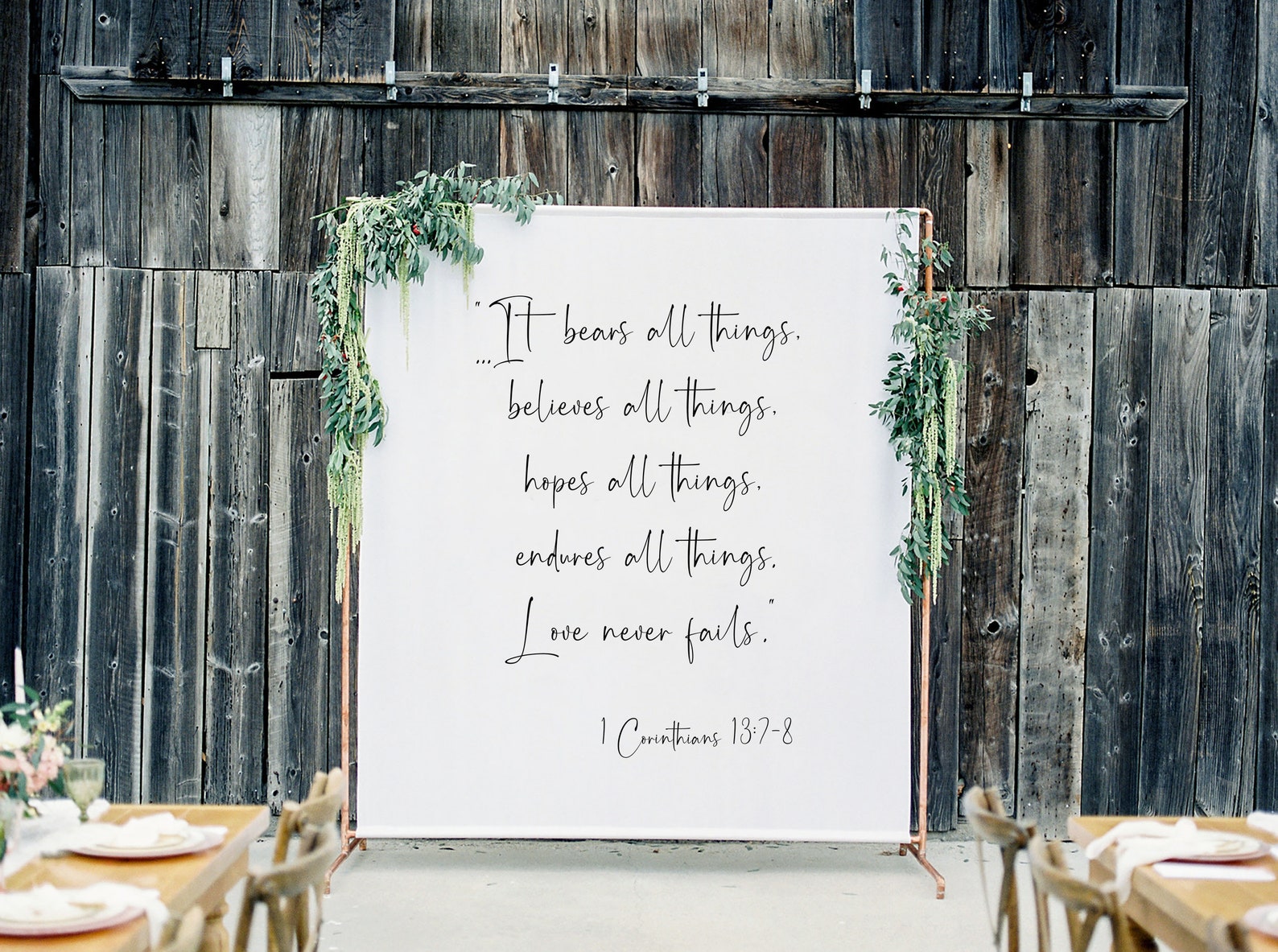 1 Corinthians 13 Backdrop Bible Quote Sign Personalized - Etsy