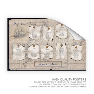 Nautical Seating Chart - Navy Blue - Beach Wedding - Find Your Seat ...