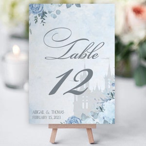 Fairytale Table Numbers, Castle Table Decor, Cinderella Table Number ...