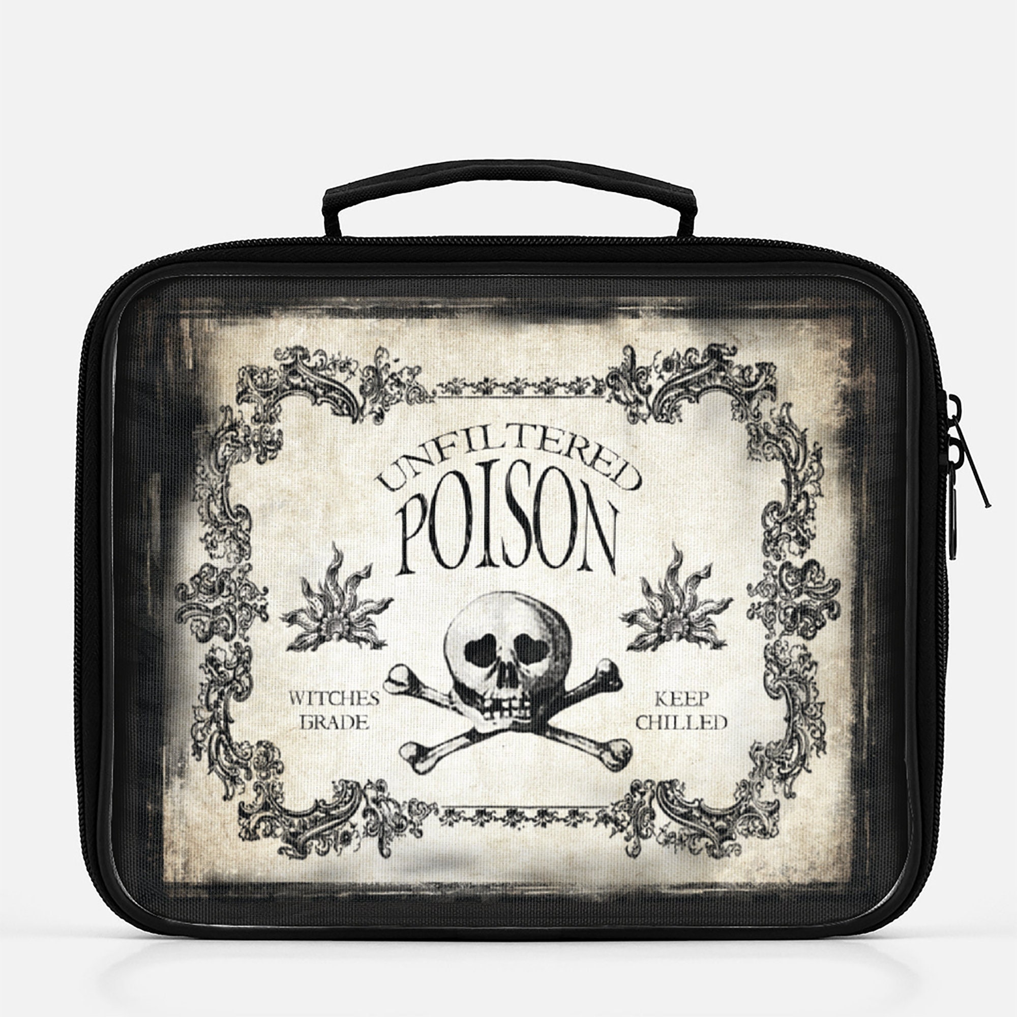 Gothic Skull Lunch Bag – Unfiltered Poison Design, Insulated Tote - Etsy