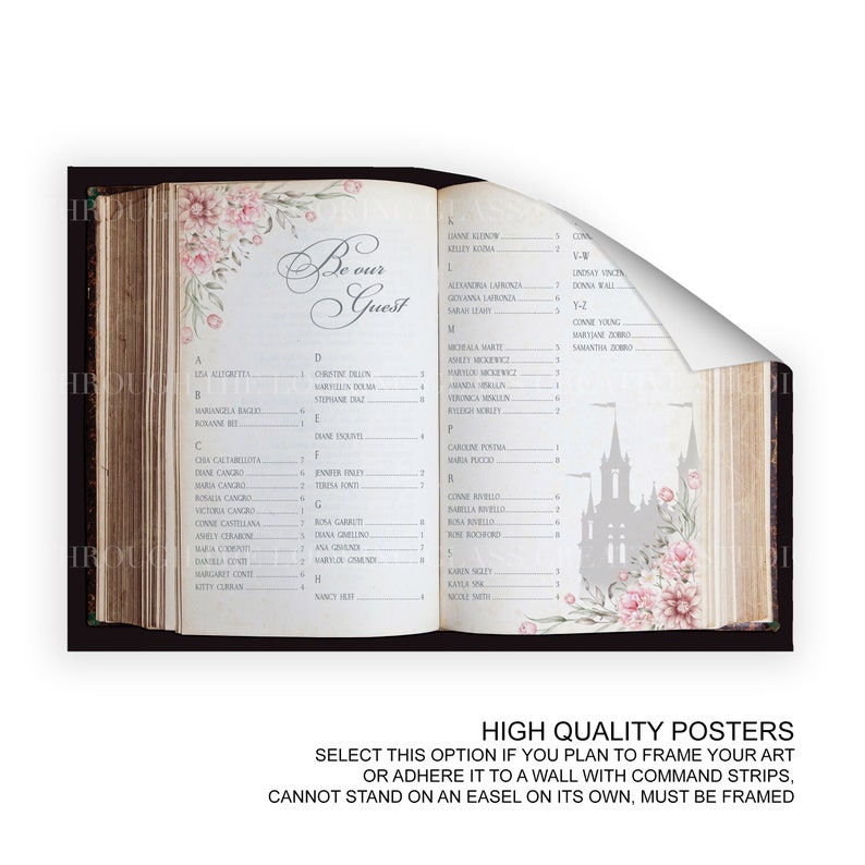 Fairytale Castle Seating Chart With Pink Flowers, Storybook Once Upon a ...
