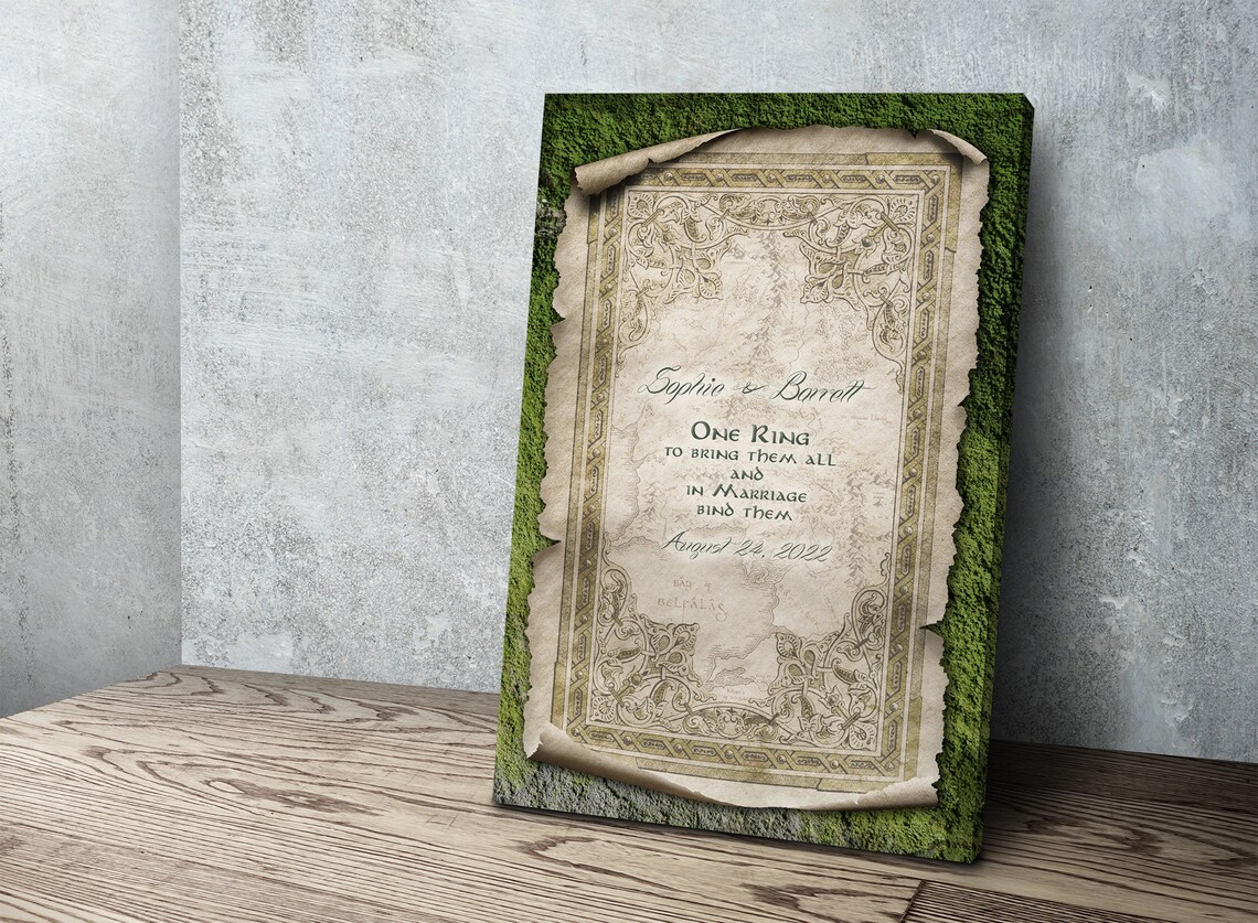 Scroll Wedding Welcome Sign Inspired by LOTR, Fantasy Wedding, Medieval ...