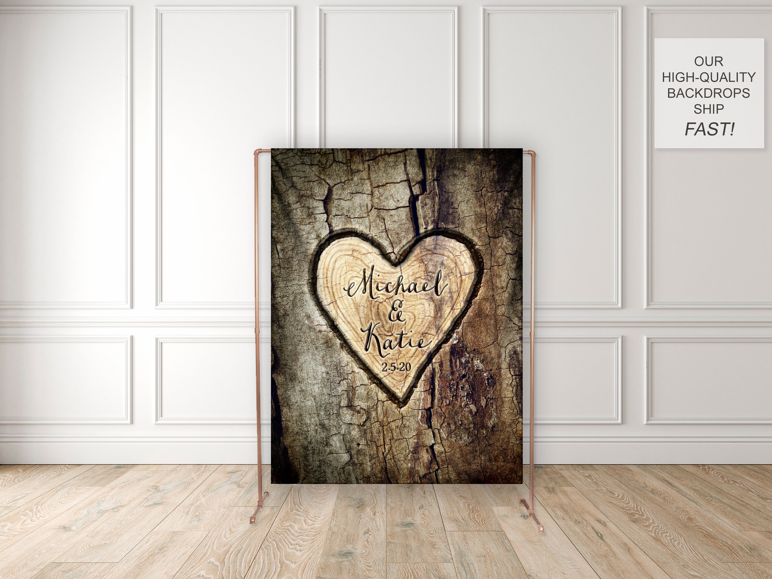 Rustic Wood Wedding Backdrop, Tree Heart, Barn Theme - Etsy