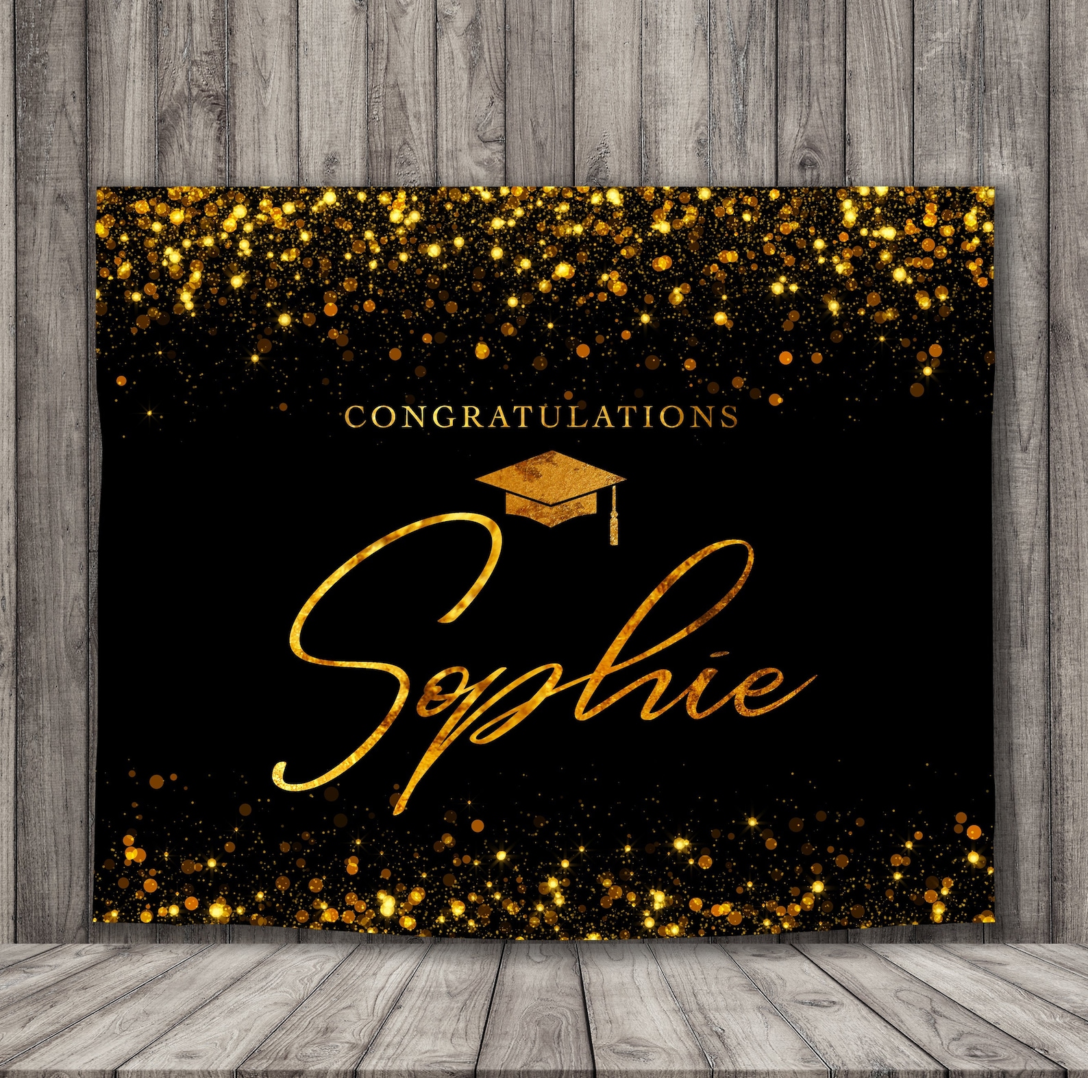 Graduation Backdrop Gold Glitter 2023 Elegant Graduation - Etsy