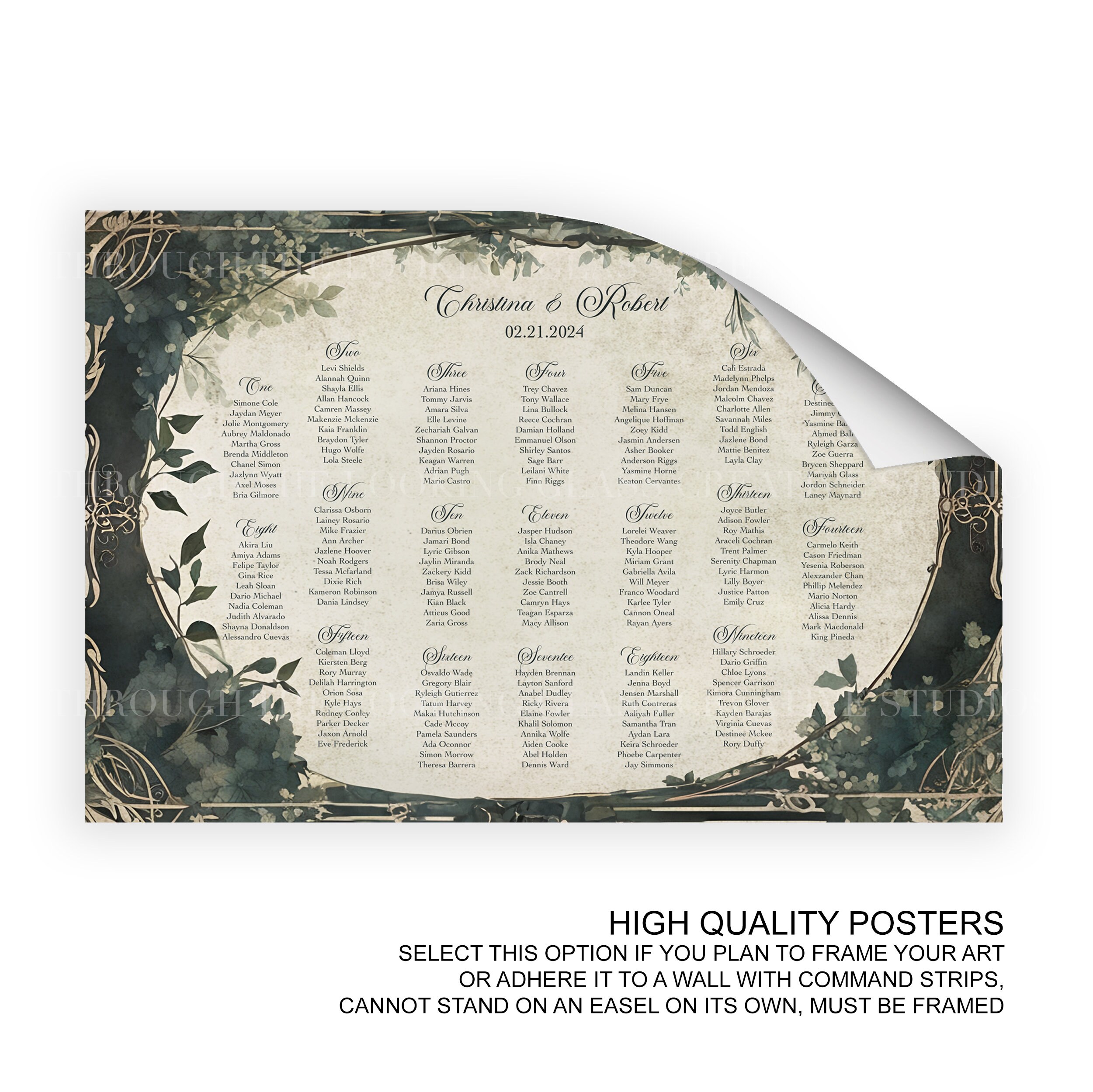 Seating Chart Enchanted Forest Theme | Dark Green | Whimsical ...