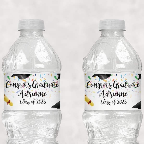 Graduation Water Bottle Label - Etsy