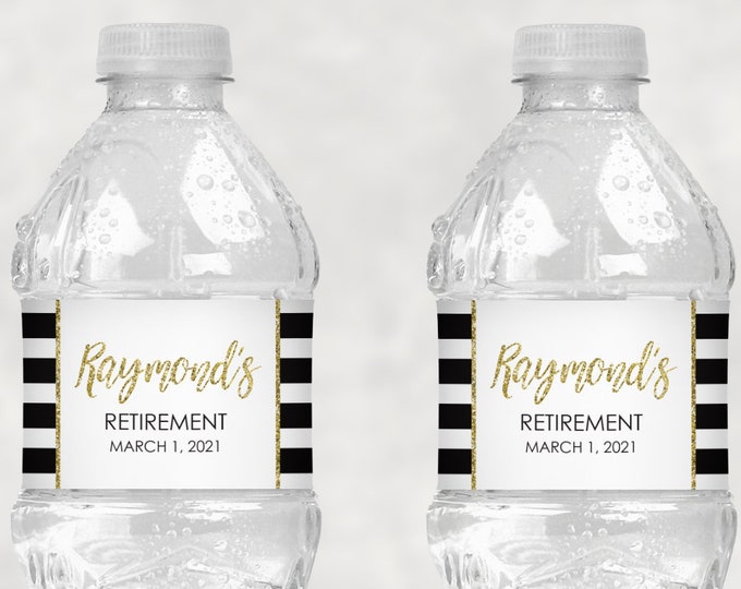 25 Pcs Happy Retirement Water Bottle Labels, Officially Retired Water ...