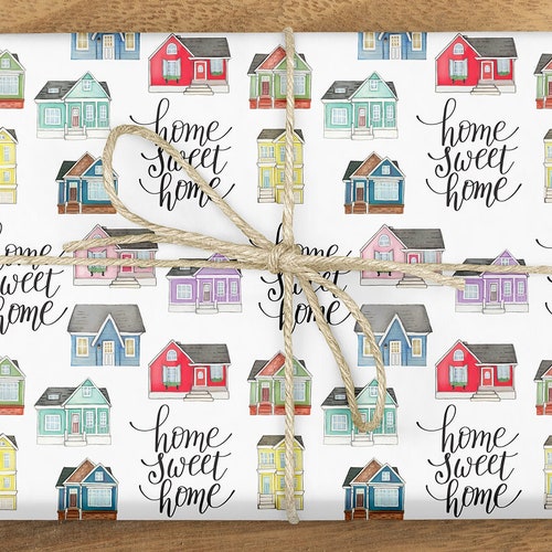 Housewarming Gift Wrap New House Gift Wrapping Paper Home - Etsy