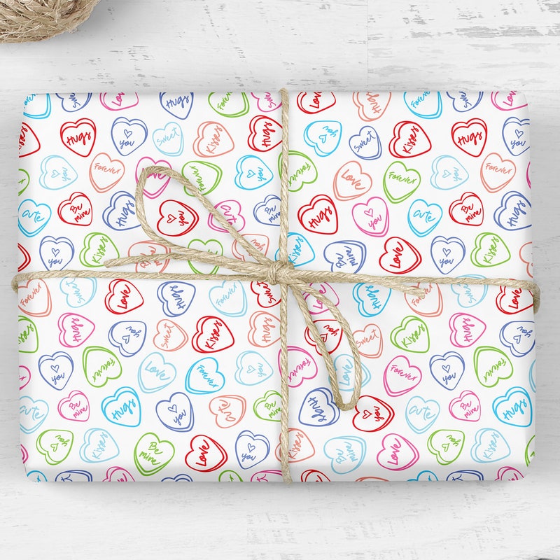 Hearts Wrapping Paper - Etsy