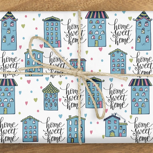 Housewarming Gift Wrap New House Gift Wrapping Paper Home - Etsy