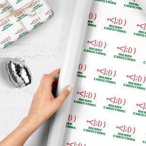 ASCII Art Christmas Gift Wrap, 8 Bit Gamer Wrapping Paper, Gift Wrap ...