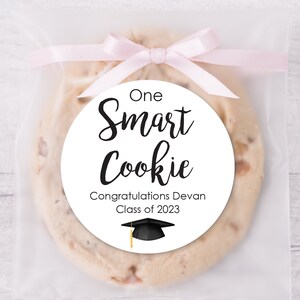 Graduation Stickers One Smart Cookie Favors Stickers Graduation Party ...
