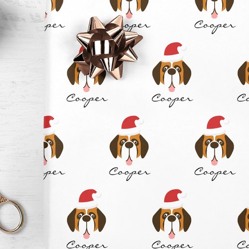 Personalised Dog Christmas Wrapping Paper - Etsy