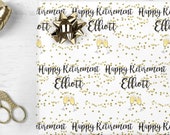 Happy Retirement Wrapping Paper Personalized Retirement Gift - Etsy