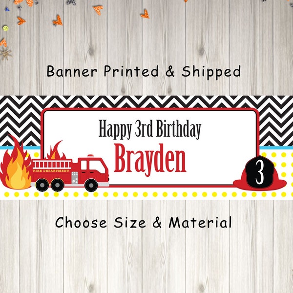 Fire Truck Banner - Etsy