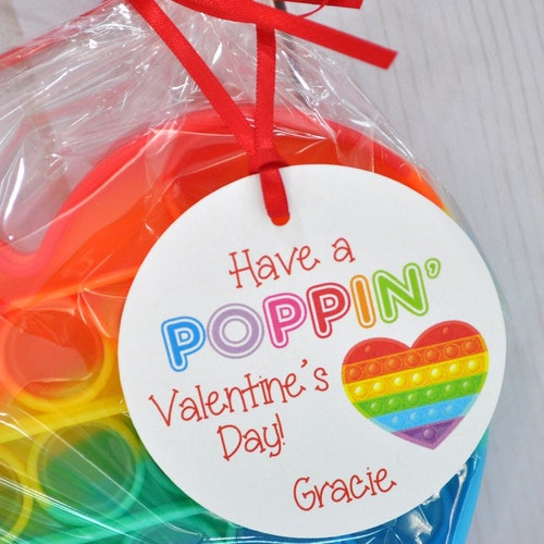 Pop It Valentine Tags Kids School Valentines Day Pop It Tags - Etsy
