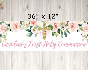 Paper & Party Supplies Editable Pink Floral BannerTemplate Editable 1st ...