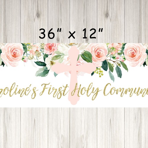First Holy Communion Banner 1st Communion Girls Party | Etsy