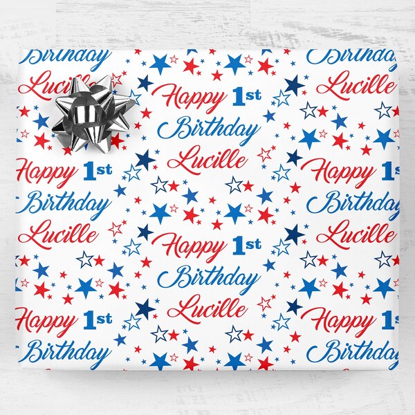 Red White and Blue Wrapping Paper - Etsy